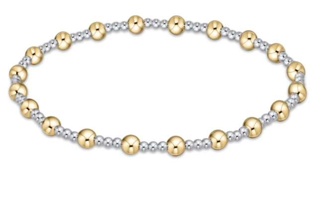 2mm Silver & 4mm Gold Bead Bracelet – Aubrey Adele