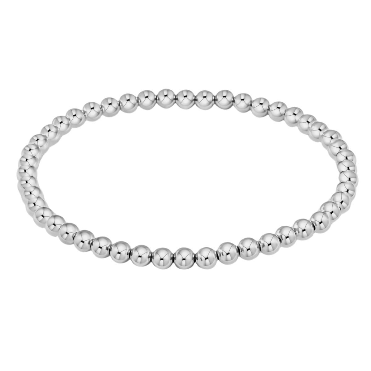 4mm Bead Bracelet Silver – Aubrey Adele