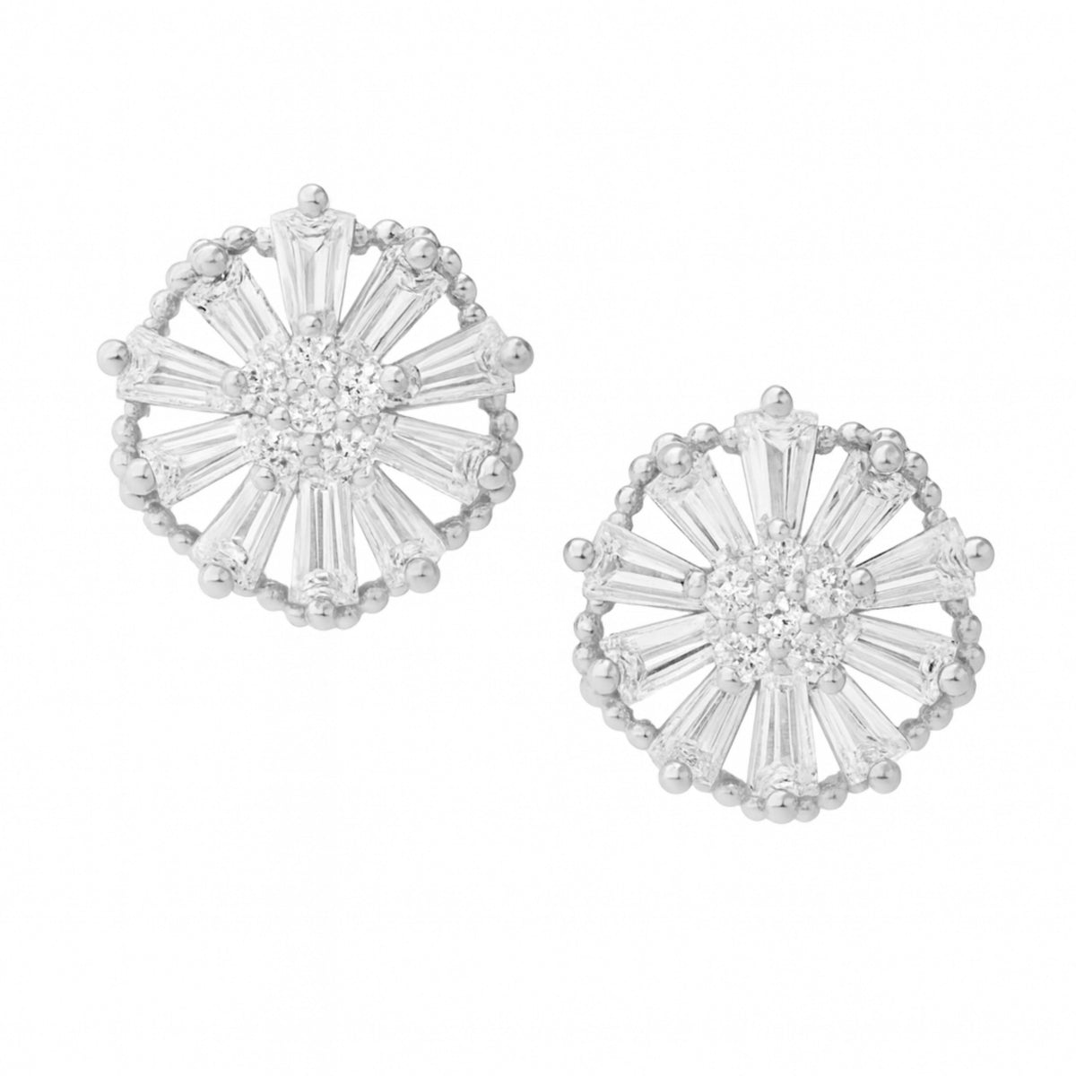 Baguette Flower Studs – Aubrey Adele