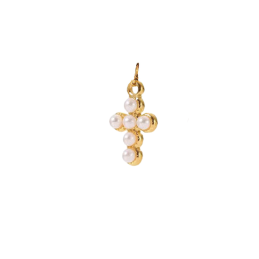 G2- Pearl Cross Charm - Small – Aubrey Adele