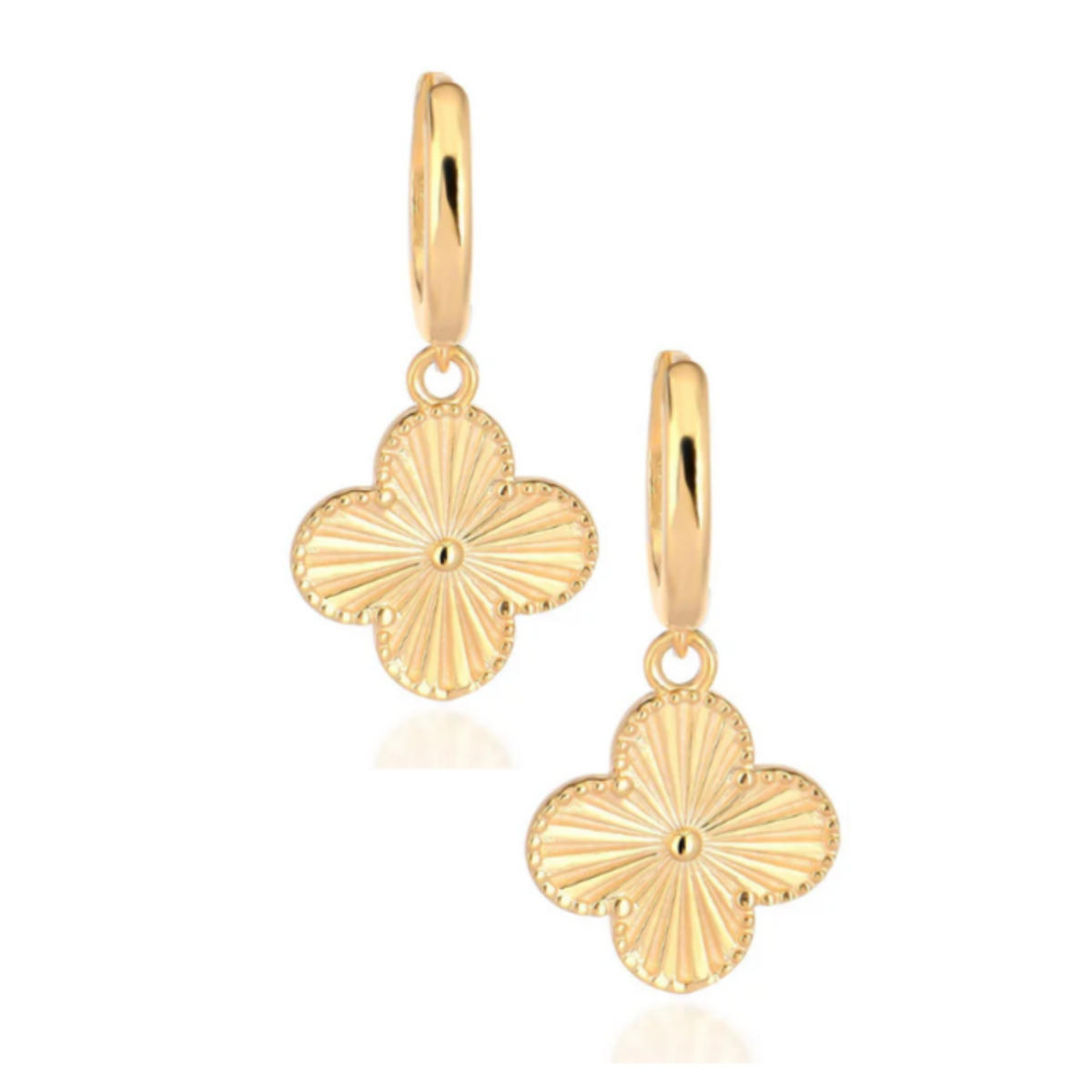 Quatrefoil Charm Gold Earrings – Aubrey Adele