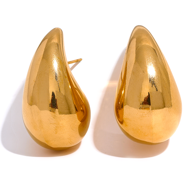 Water Drop Hoop Gold – Aubrey Adele