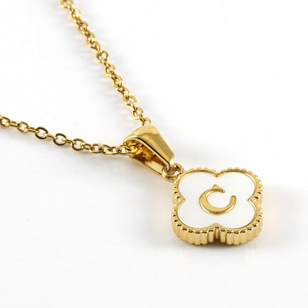 Quatrefoil Gold Initial – Aubrey Adele