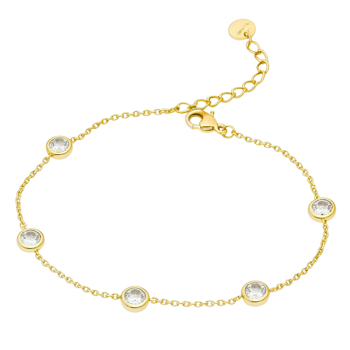 Diamond (Simulated) Bezel Bracelet-Gold – Aubrey Adele