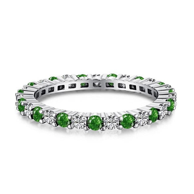 Green and Clear Eternity Band – Aubrey Adele