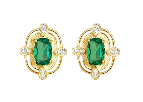 Emerald Green Shield Earrings – Aubrey Adele