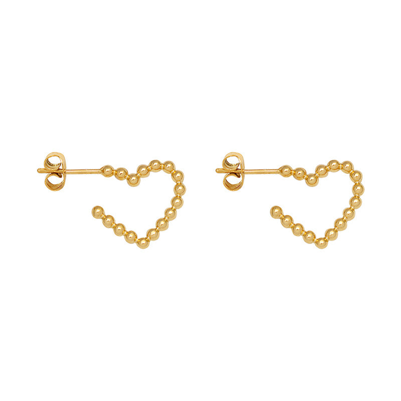 Beaded Heart Hoop Gold – Aubrey Adele