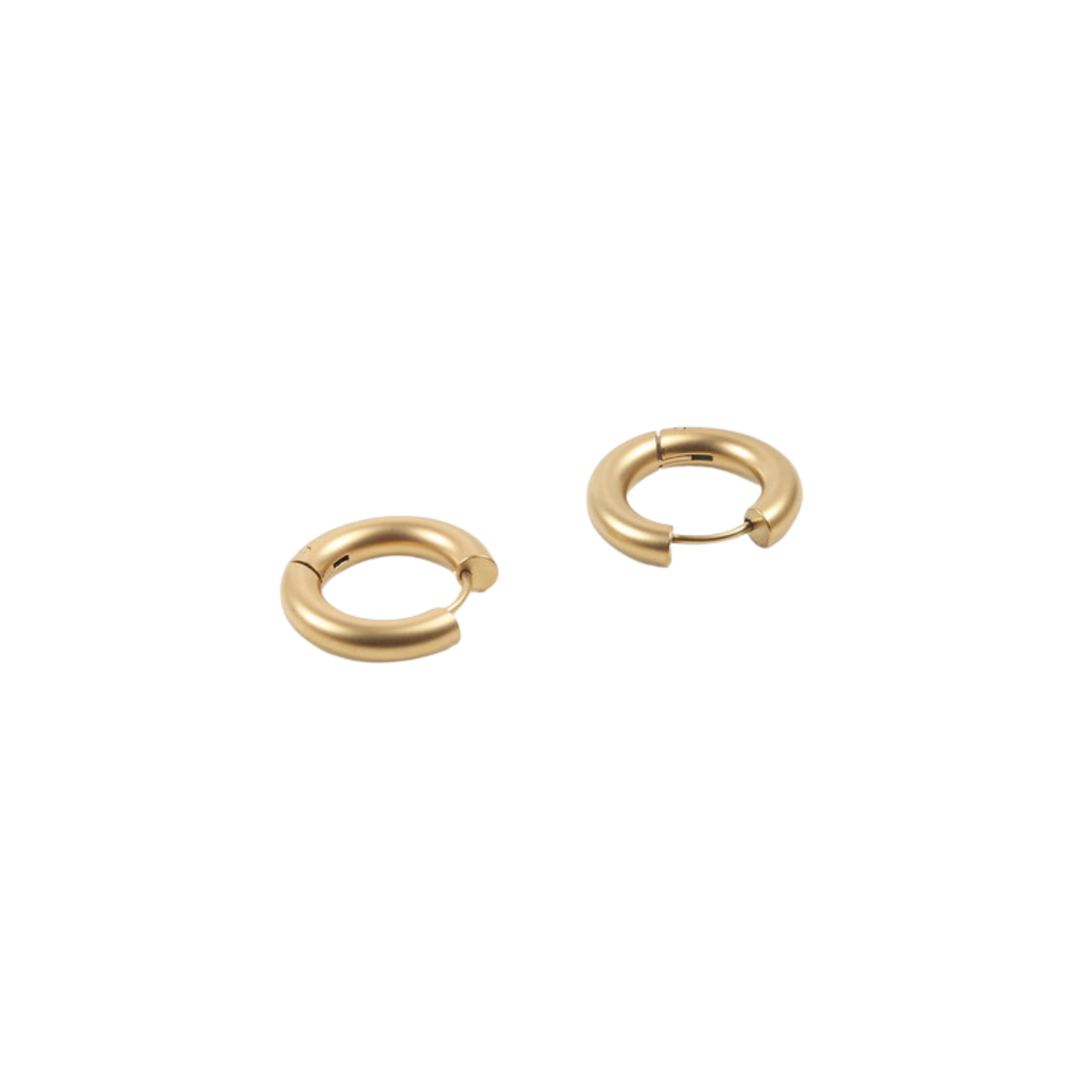 Satin 3/4" Gold Hoops – Aubrey Adele