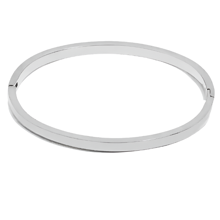 Silver Squared Edge Bangle - 4mm – Aubrey Adele