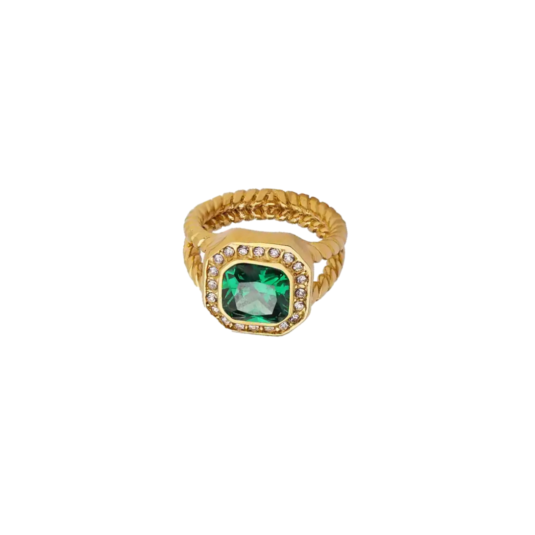 Emerald Green Rope Ring – Aubrey Adele