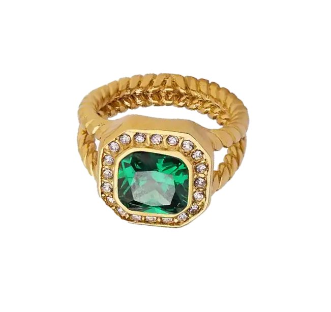 Emerald Green Rope Ring – Aubrey Adele
